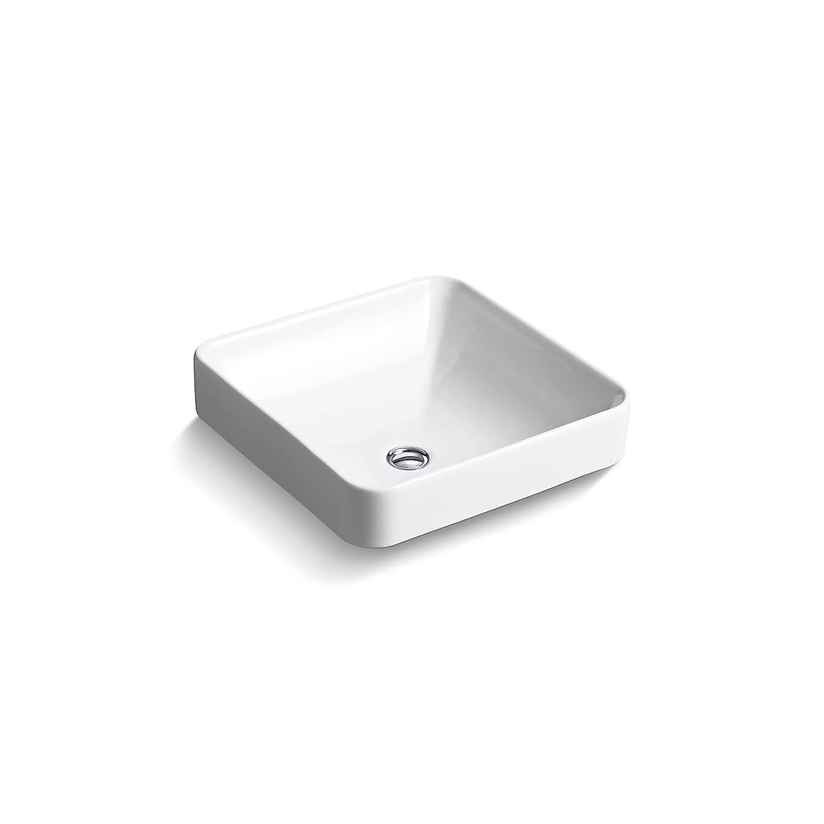 KOHLER 2661-0 Vox Vessel Bathroom Sink, vitreous China, 16-1/4" W x 16-1/4" L, White