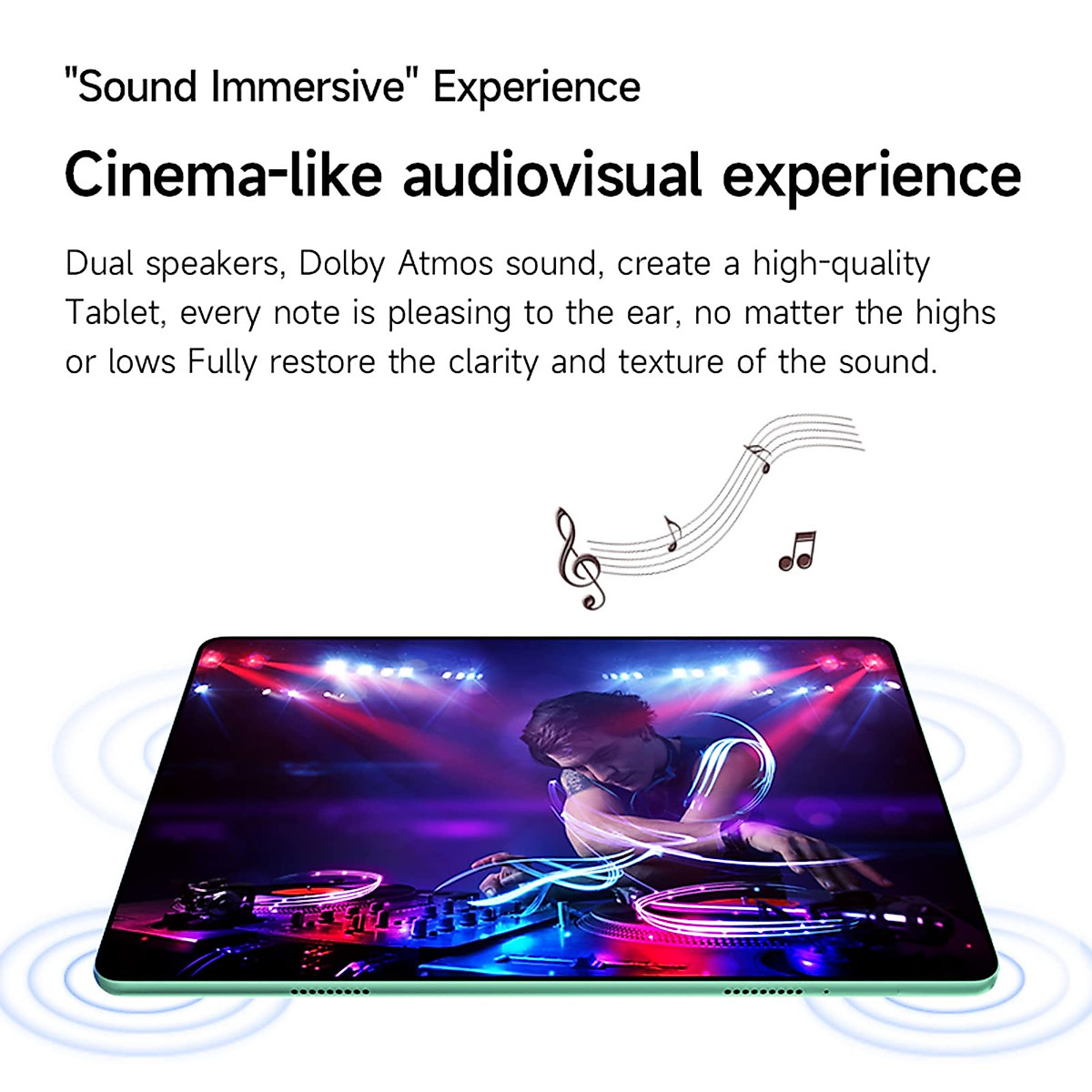 AMONIDA 10.1in Tablet, Gaming Tablet 6GB RAM 128GB ROM Octa Core 100 to 240V for Entertainment (US Plug) (AMONIDAq6zva0by3k-12)