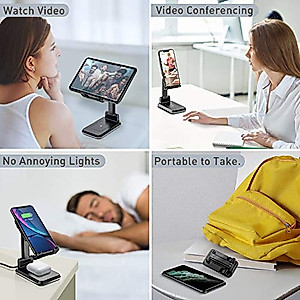 Tiluza Wireless Charger, 2 in 1 Dual Wireless Charging Stand, Adjustable Phone Holder for Desk 10W Qi Fast Charger Compatible with iPhone 13/12/11/Pro/Xs/Max/XR/X AirPods, Samsung S21/S20/S10/S9/Note