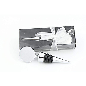 FASHIONCRAFT 6713 Perfectly Plain Wine Bottle Stopper, Silver Bottle Stopper, Metal Bottle Stopper, Gift Favor, Wedding Favor (12 Pieces)