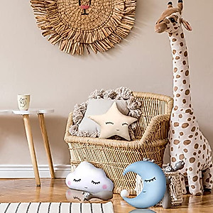 3 Pcs Children Moon Star Cloud Cushion Soft Plush Cloud Shaped Pillow Stuffed Stars and Moon Nursery Decor Home Decor for Bedroom Crib Party Supplies