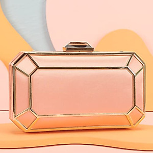 Fawziya Crystal Clutch Evening Bags Satin Purse For Party Night-Roe Gold