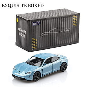 TOKAXI 1/36 Scale Porsche Taycan Turbo Diecast Car Models,Pull Back Vehicles Toy Cars,Cars Gifts for Boys Girls