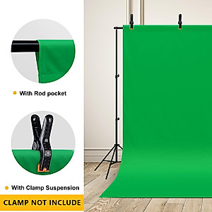 CPLIRIS 10x20ft Green Screen Backdrop for Photography, Chromakey Large Green Screen Pure Polyester Collapsible Green Fabric for Photoshoot, Game Live Steaming，Video Conference