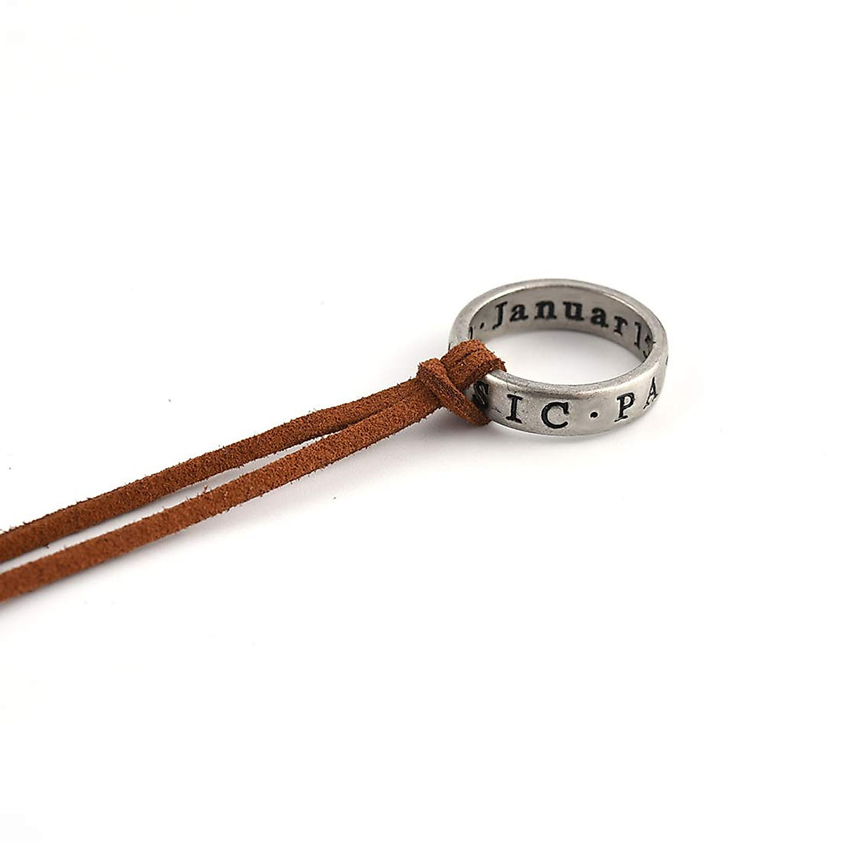 Dr's gift Uncharted 4 Nathan Drake Ring Necklace Engraved Pendant with Adjustable Leather Chain Handmade Jewelry Unisex Cosplay Game Fans Gift