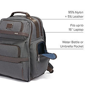 TUMI Alpha 3 Brief Pack - 15-Inch Laptop Backpack with Padded Adjustable Straps - Stores Laptop, Tablet & More - Anthracite