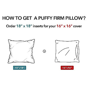 Oubonun 18"x18" Pillow Inserts (Set of 2) - Throw Pillow Inserts with 100% Cotton Cover - 18 Inch Square Interior Sofa Pillow Inserts - Decorative Pillow Insert Pair - White Couch Pillow