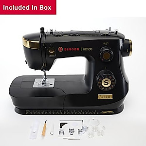 SINGER Heavy Duty 500 Classic Sewing Machine with Accessory Kit | Strong Motor with Enhanced Piercing Power, 23 Built-In Stitches, Full Metal frame, 1-step Buttonhole & LED Light