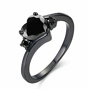 2.00 Ct Heart Cut Simulated Black Diamond Solitaire Engagement Ring Black Gold Plated Silver BY BALAJIGEMSANDJEWELRY (7)