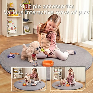 TUMAMA Remote Control Electronic Plush Puppy Dog Toy, Fun Interactive Toys,Walks,Barks,Shake Tail,Dress Up Realistic Stuffed Animal Dog, Gift for Girls Boys Age 3-6 Year Old