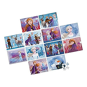 Spin Master Disney Frozen 2, 12-Pack Jigsaw Puzzles for Girls & Boys Princess Elsa Anna Olaf Winter Snow Movie Toy Merch Party Favor, for Kids Ages 4 and up
