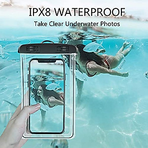 InfantLY Bright Phone Pouch, 6.9 Inch Underwater Cellphone Case Dry Bag InfantLY Bright Phone Pocket Protect Case with Luminous Ornament Strip & Detachable Lanyard Clear