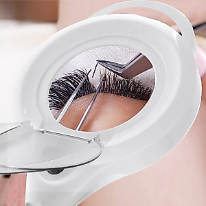 10X LED Magnifying Lamp, 2200 Lumen Super Bright Stepless Dimmable Magnifying Glass with Light, 4.2'' Real Glass Lens, Adjustable Metal Swing Arm Magnifier Lamp for Esthetician,Soldering,Sewing,Crafts