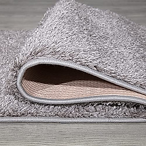 Indoor Solid Design Non-Slip Rubberback 2x5 Modern Runner Rug for Hallway, Kitchen, Living Room, Bedroom, 20" x 59", Dark Gray