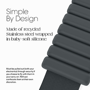 Bala Bangles Wrist & Ankle Weights for Women & Men (Charcoal) - 2 Pound Adjustable Silicone Weighted Bracelet Set for Gym, Yoga, Pilates, Cardio & Strength Training - Wearable Arm & Leg Workout Weights