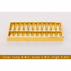 Brass Statu BRABUD Mini Copper Abacus Decoration Chinese Calculator Math Calculating Tool for Kids Adult Collection WQ018