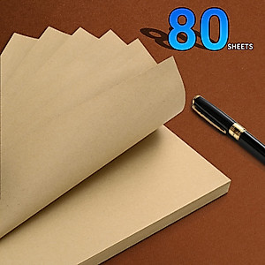 A6 Blank Vintage Refillable Paper, Retro A6 Binder Refills Paper for 6-Ring Binders Planner Traveller Journal Notebook Dairy, Blank Filler Paper, 80 Sheets 160 Pages, Blank