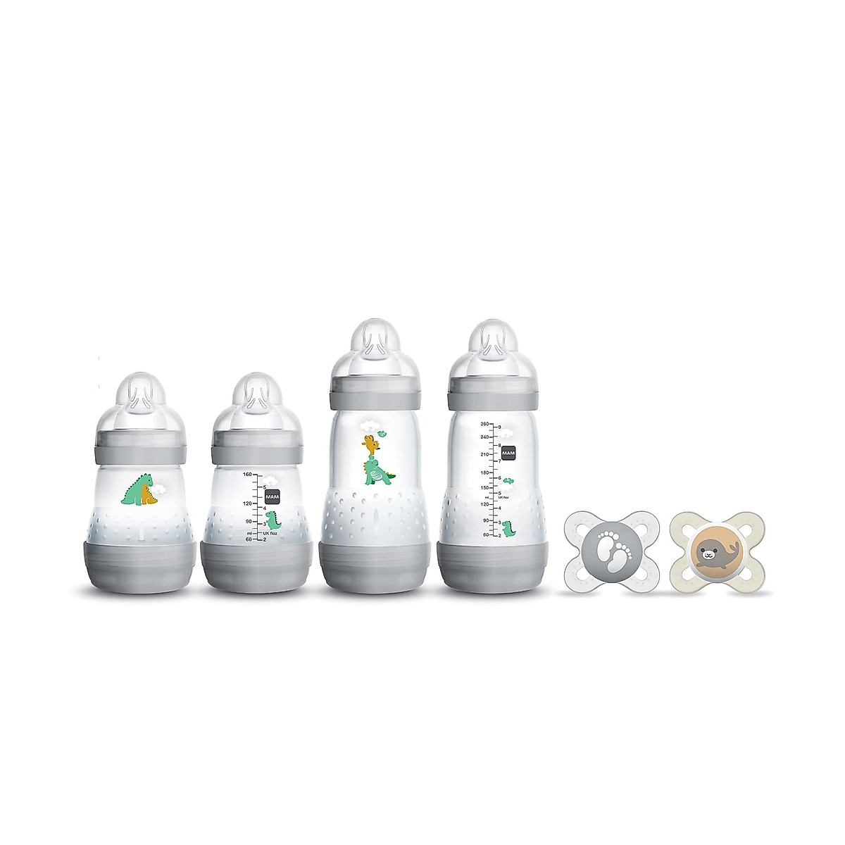 MAM Feed & Soothe Bottle & Pacifier Gift Set, Unisex, 0+ Months, 6-Count