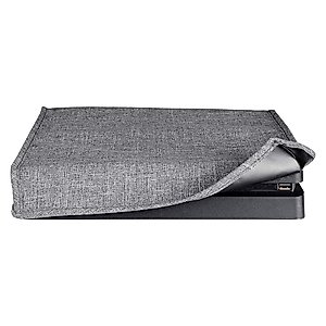 eXtremeRate Gray Horizontal Dust Cover for PS4 Slim Console, Soft Neat Lining Dust Guard for PS4 Slim Console, Anti Scratch Waterproof Cover Protector Sleeve for PS4 Slim Console