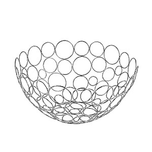 Spectrum Diversified Shapes/Circles Round Fruit Bowl, Chrome