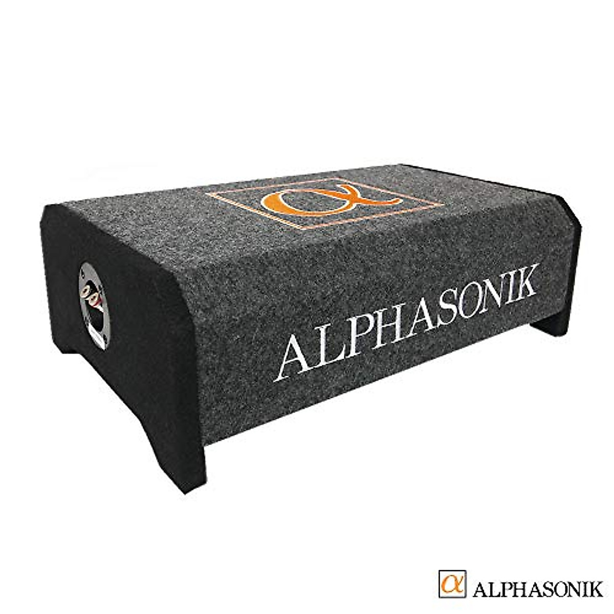 Alphasonik AS10DF 10" 1200 Watts 4-Ohm Down Fire Shallow Mount Flat Enclosed Sub woofer for Tight Spaces in Cars and Trucks, Slim Thin Loaded Subwoofer Air Tight Sealed Bass Enclosure