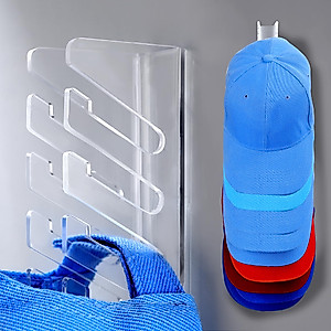 Daoun Hat Racks for Baseball Caps, 2 Packs Hat Organizer for Wall Adhesive Hat Hooks Hold Up to 24 Hats, Hat Storage Hanger Holder Display for Door Closet