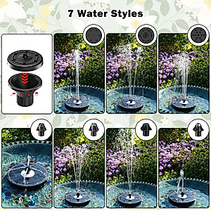 Yzert Solar Fountain Glass White Flower, 3.5W Bird Bath Fountains Solar Power No Battery with 4 Fixed Rods & 7 Nozzles, 2024 Solar Fountain Pump for Bird Bath, Garden, Outdoor, Pond, Pool,Hummingbird