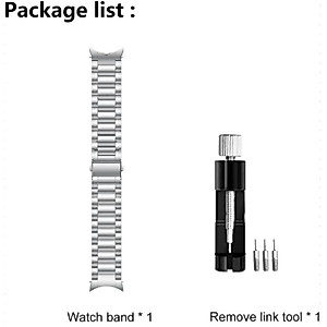 Alimingyan Titanium Watch Band for Samsung Galaxy Watch 5 no Gap Metal Strap Band, Galaxy Watch 5 4 40mm 44mm 45mm Titanium Band (Silver)