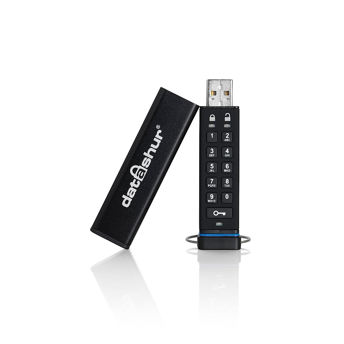 iStorage datAshur 8 GB Secure Flash Drive - Password Protected, Dust and Water Resistant, Portable, Military Grade Hardware Encryption USB 2.0 IS-FL-DA-256-8