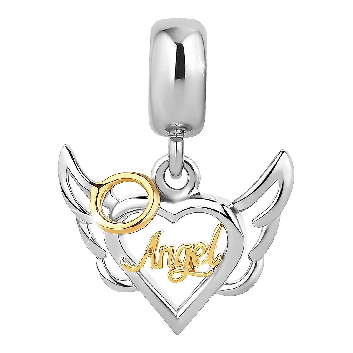 Chili Jewelry Gold Guardian Angel Charm Compatible With Pandora Charms Bracelets