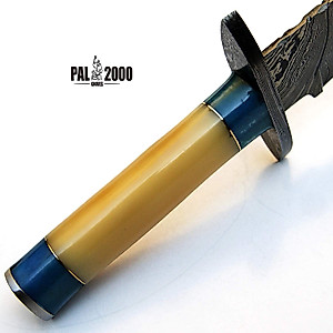 PAL 2000 HUNTING KNIVES KNI-9909 Custom Handmade Damascus steel 25 Inch Knife With Sheath