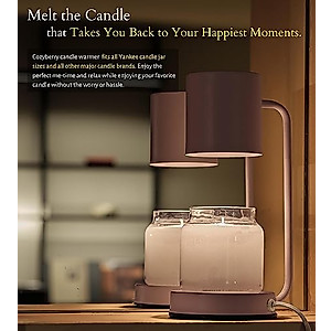Cozyberry® Querencia Candle Warmer, Compatible with Yankee Candle Large Jar, Metal, Candle Lamp, 110-120V, Dimmable Candle Melter, Candle Warmer Lamp, Small & Large Size Jar Candles (Pink)