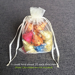 ATCG 100pcs 3x4 Inches Drawstring Organza Pouches Wedding Party Jewelry Favor Gift Candy Bags (Black)