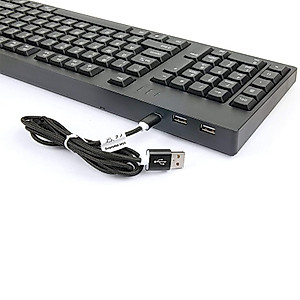 Left Handed Keyboard, USB Wired Keyboard with 2 USB Hub, 109 Keys Ergonomic Keyboard, with Left Hand Number Pad, for Home Office