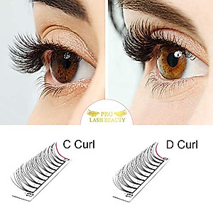 Premade Fans Eyelash Extensions 4D 6D 8D Short Stem Premade Volume Eyelash Extensions .07 .10 C D Curl Pre made Lash Fans 9 to 20 mm Volume Lash Extensions (4D-D-0.10,13mm)