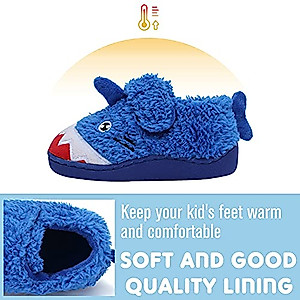 CIOR Toddler Slippers Boys Girls Socks Lightweight Comfort Slip on Kids Indoor Warm Home Shoes U121WTMTDK489.EL-Shark-24.5