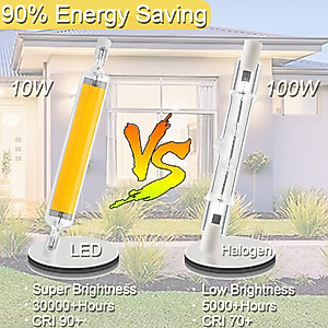 10W R7S LED Bulb, Dimmable 78mm COB LED Lights Bulbs, 100W Halogen Equivalent Floodlight Double Ended J T-Ype 360° Beam Angle 3000K Warm White,Natural White,1 Pack