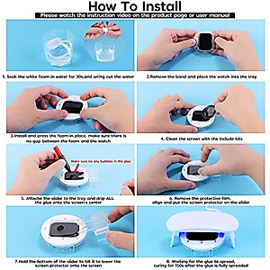 Mowei 3-Pack for Apple Watch Series 8/7 Screen Protector 45mm, 9H Tempered Glass 3D Full Coverage Bubble Free Waterproof Infinite HD Shield for Apple Watch 7/8 45mm (2022)