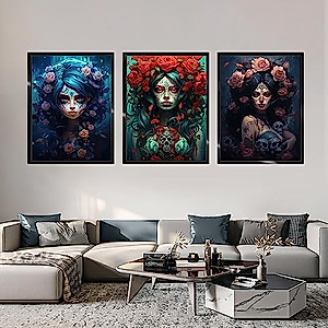 ZuoAnLF 6 Pack Diamond Painting Kits with 3 Magnetic Black Frames, Diamond Art Kit for Beginners DIY Full Drill Gem Art, Magnetic Diamond Painting Frames 30x40cm/12 x 16 Inch