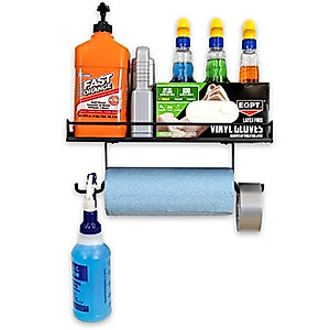 StoreYourBoard Paper Towel Holder, Wall Mount Shelf, Holds 50 lbs, Garage, Home, Quick Clean Station