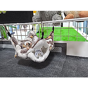 PlayCraftz Rectangle Wood Activity Platform and Hammock for Cage Shelves & Wood Perch Ledges for Small Animals Cages and Pets Like Hamsters, Mice, Chinchilla, Guinea Pigs, Birds, Rats.