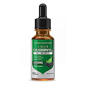 (2 Pack) Liquid Chlorophyll Drops 6000MG Maximum Strength All Natural Green Concentrate Blend Filled with Antioxidants Minerals and Vitamins 2 FL OZ