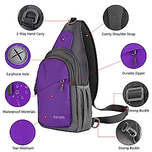 Elfhao Small Sling Bag Chest Shoulder Backpacks Waterproof Gym Outdoor Crossbody Daypacks For Women Men Kids