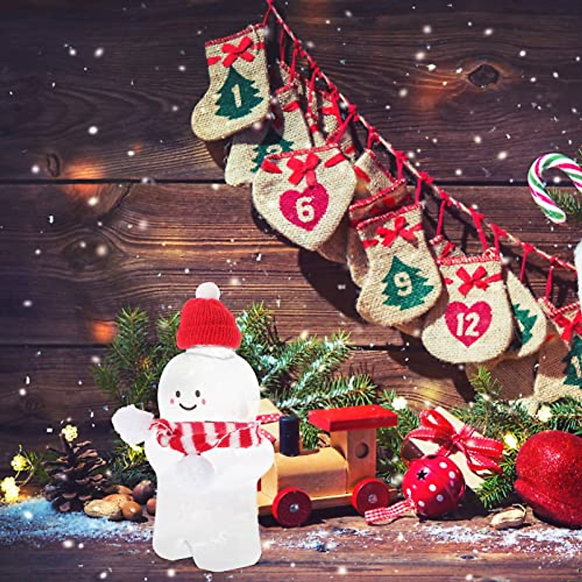 NUOBESTY Christmas Bottles Gingerbread Man Juices Bottle with Hat and Scarf Decor, Plastic Water Bottle Empty Milk Bottles Drink Containers for Juice, Drinking Christmas Party Favors