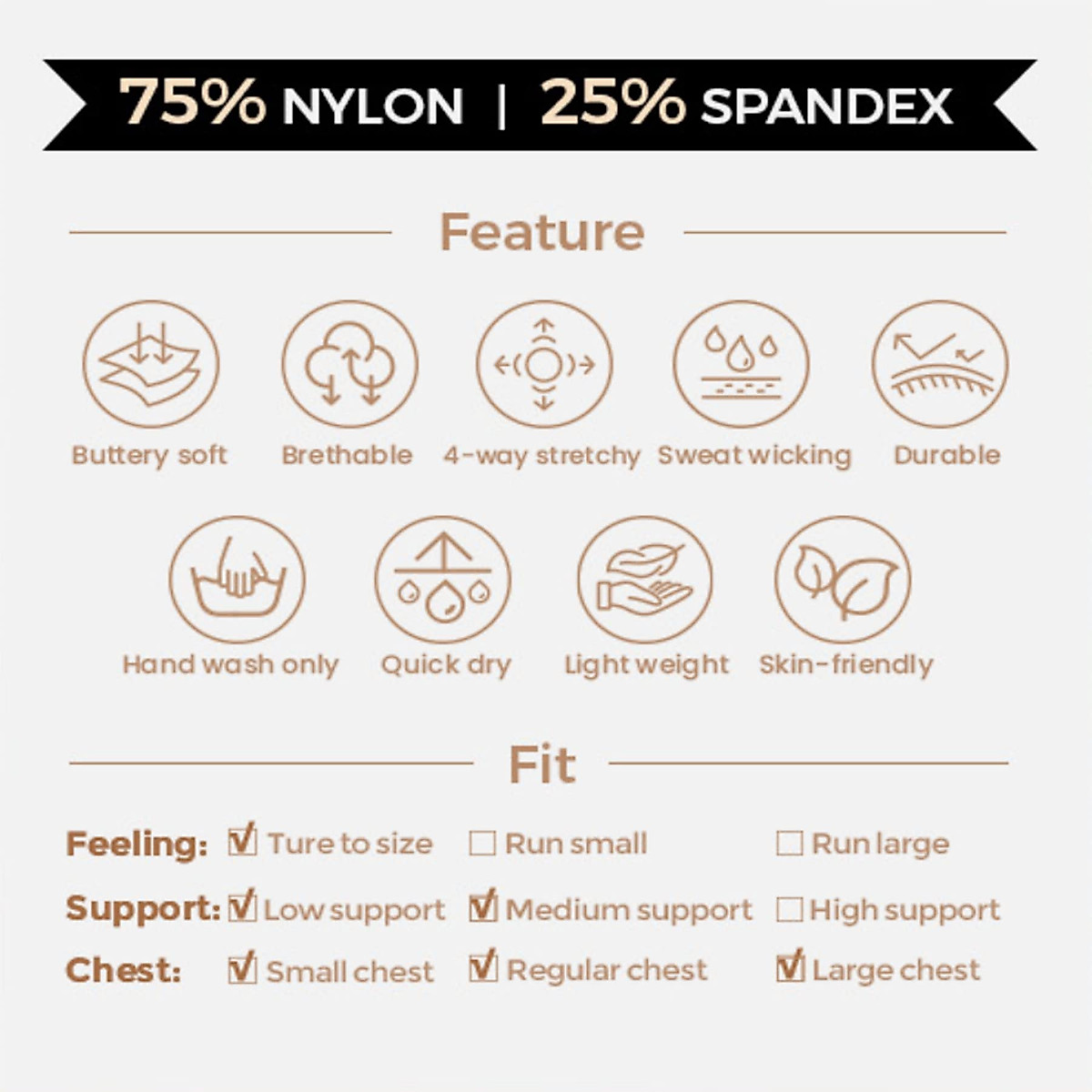 Aoxjox Women's Workout Bandeau Sports Bras Training Fitness Running Yoga Crop Tank Top (Black, X-Large)