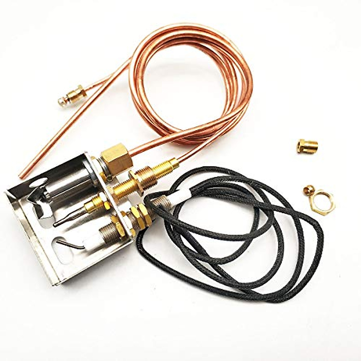 MENSI Propane Gas Fireplaces Fire Pits DIY Safety Replacement Part Pilot Burner Assembly for Propane Igniter Kit M8x1 Thermocoupler with OD 4mm Copper Tube Connection