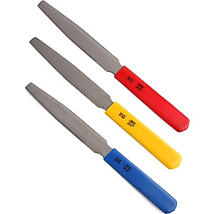 Holmer Tapered Nut Files Double Edge Nut Slotting Files Set Fret Crowning Files Luthier Tools for Electric Guitar Set of 3Pcs.