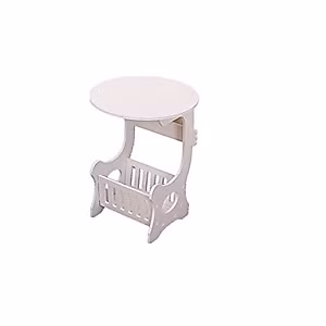 HIGOH Bedside Table Round Household Simple Living Room, Bedroom, Storage Rack, Bedside Cabinet