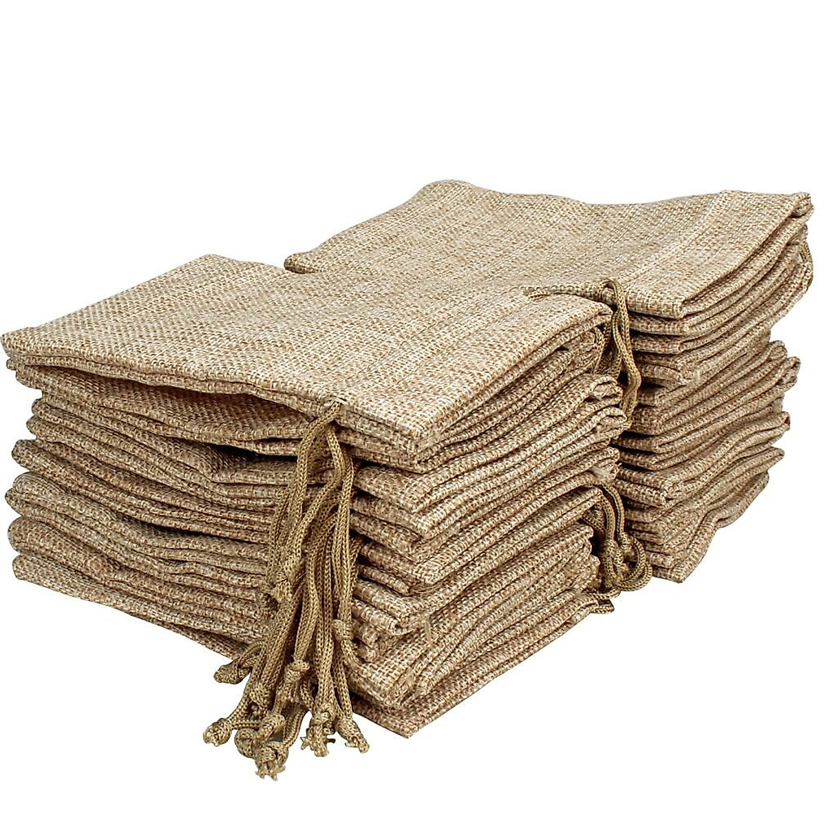 FASOTY Lot of 24 3.5x5 Inch Burlap Bags with Drawstring Linen Gift Bags Jewelry Pouch Jute Burlap Sacks for Wedding Favor Party Gifts, DIY Craft, Presents, Christmas, Valentines, Treat Pouches Bags