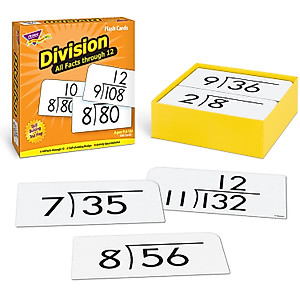 Trend Enterprises: Division All Facts Through 12 Skill Drill Flash Cards, Exciting Way for Everyone to Learn, Great for Skill Building and Test Prep, 156 Cards Included, Ages 9 and Up